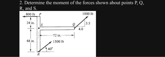 [Solved]: 2. Determine the moment of the forces shown about
