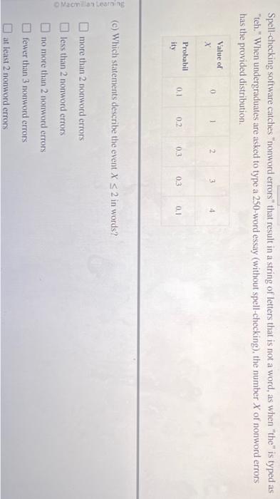 Solved Spell-checking software catches "nonword errors" that | Chegg.com