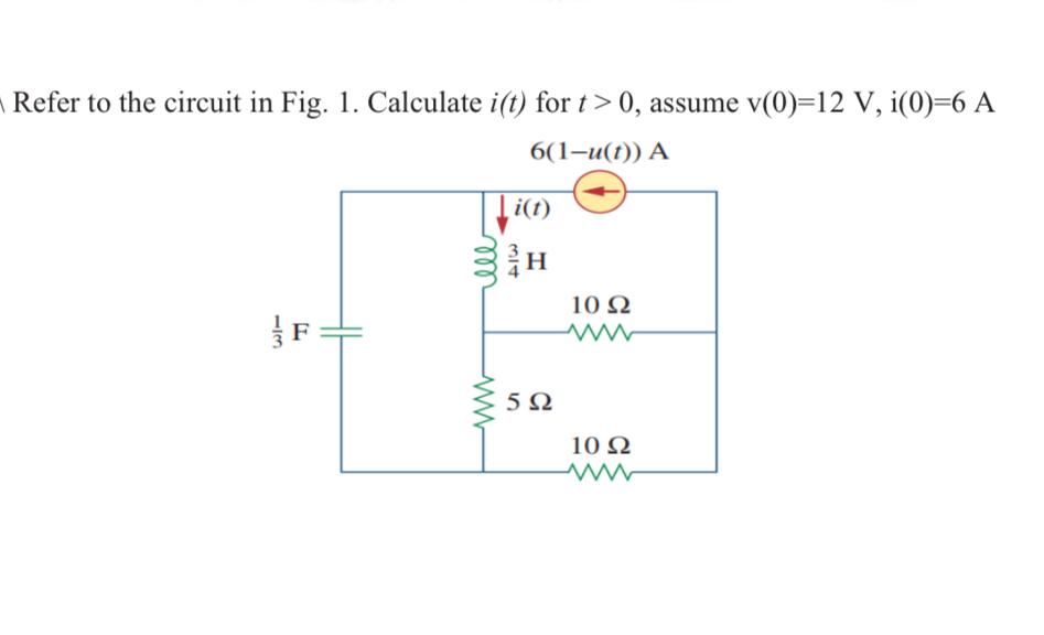 Solved Refer to the circuit in Fig. 1. ﻿Calculate i(t) ﻿for | Chegg.com