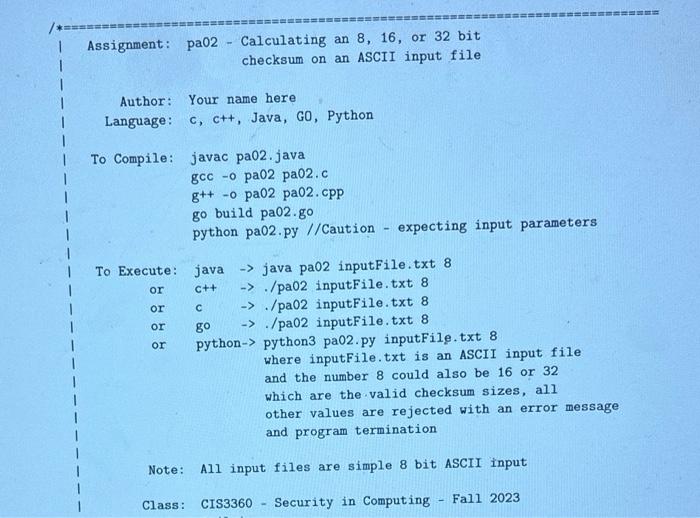 Solved Assignment: pa02 - Calculating an 8,16 , or 32 bit | Chegg.com
