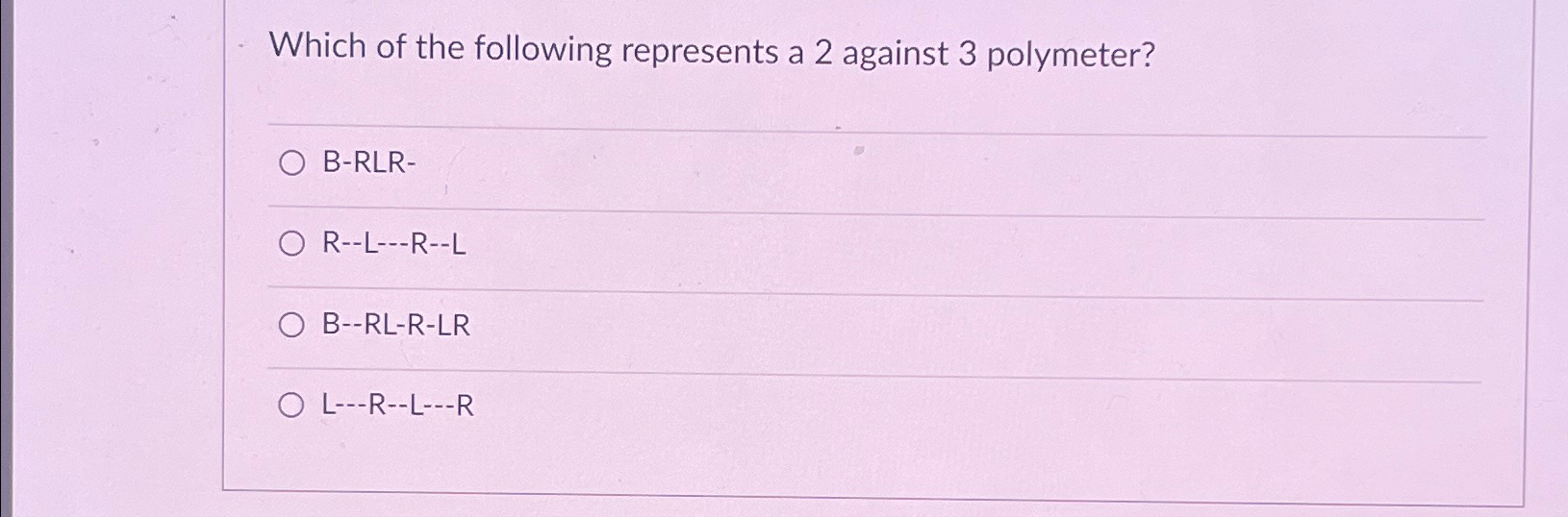 Solved Which of the following represents a 2 ﻿against 3 | Chegg.com