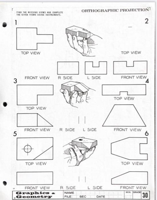 Solved FIND THE MISSING VIEWS AND COMPLETE THE GIVEN VIEWS | Chegg.com