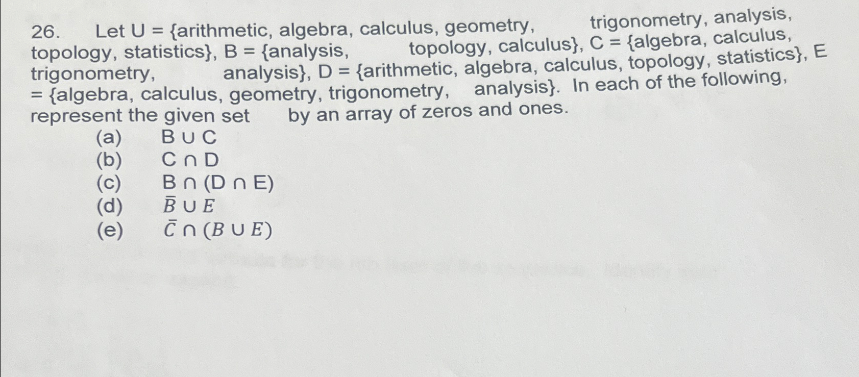 Solved Let arithmetic, algebra, calculus, geometry, | Chegg.com