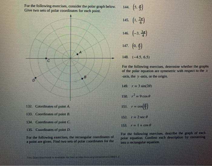For the following exercises, consider the polar graph | Chegg.com