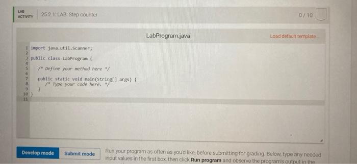 Solved 25.2 LAB: Step counter A pedometer treats walking 1 | Chegg.com