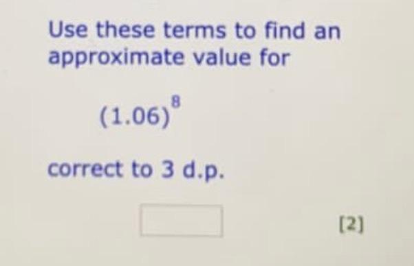 Solved Use these terms to find an approximate value for | Chegg.com