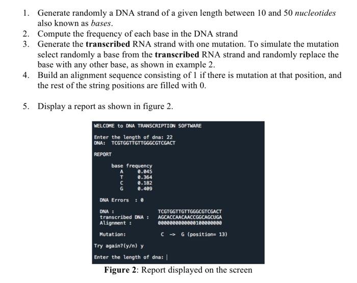 Solved Problem Definition: Transcription is the first step | Chegg.com
