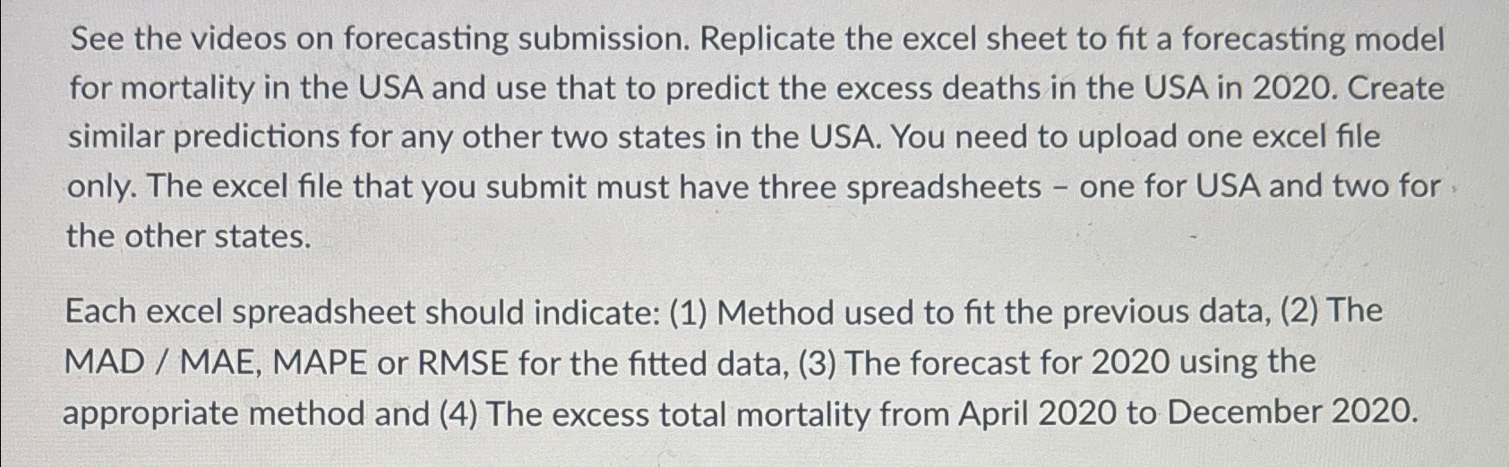 Solved See the videos on forecasting submission. Replicate | Chegg.com