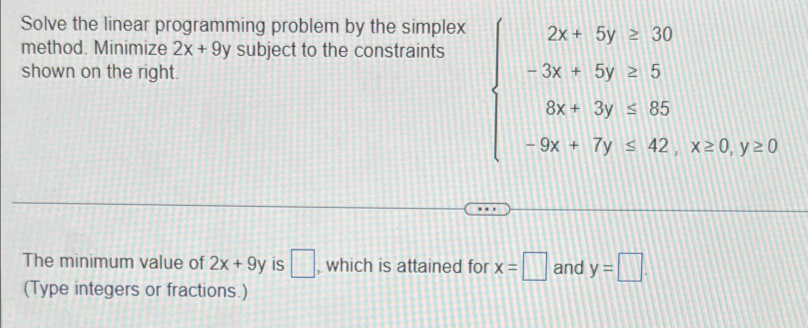 Solved Solve the linear programming problem by the simplex | Chegg.com