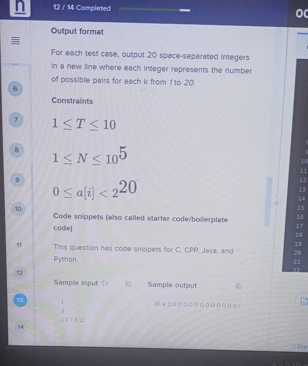 Solved Question 13 Max. score: 20.00 Count pairs You are | Chegg.com