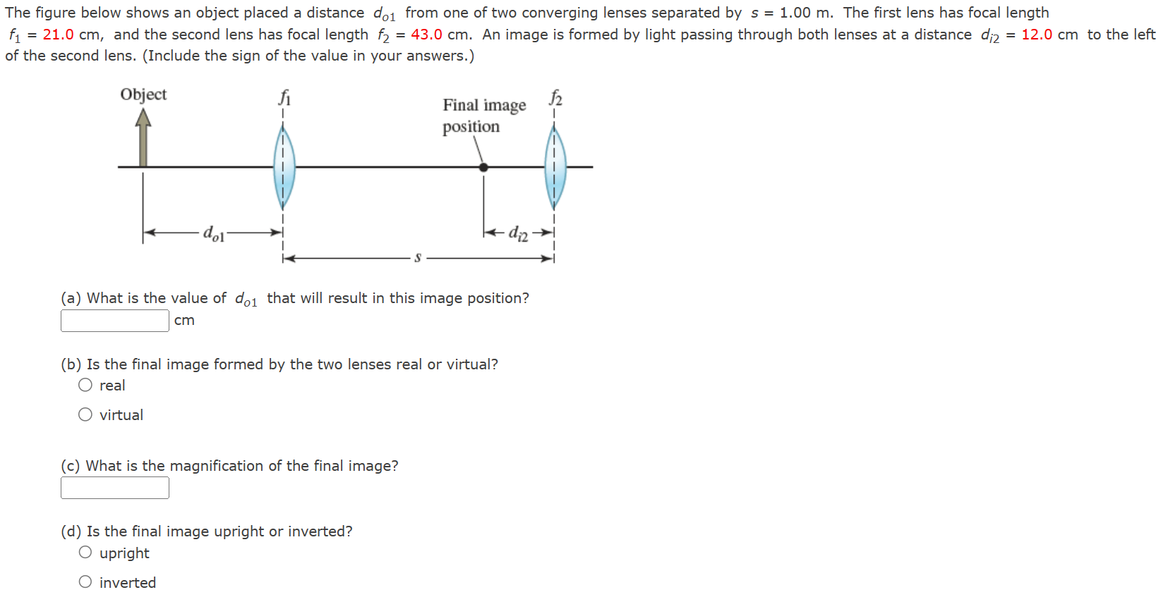 Solved The figure below shows an object placed a distance | Chegg.com