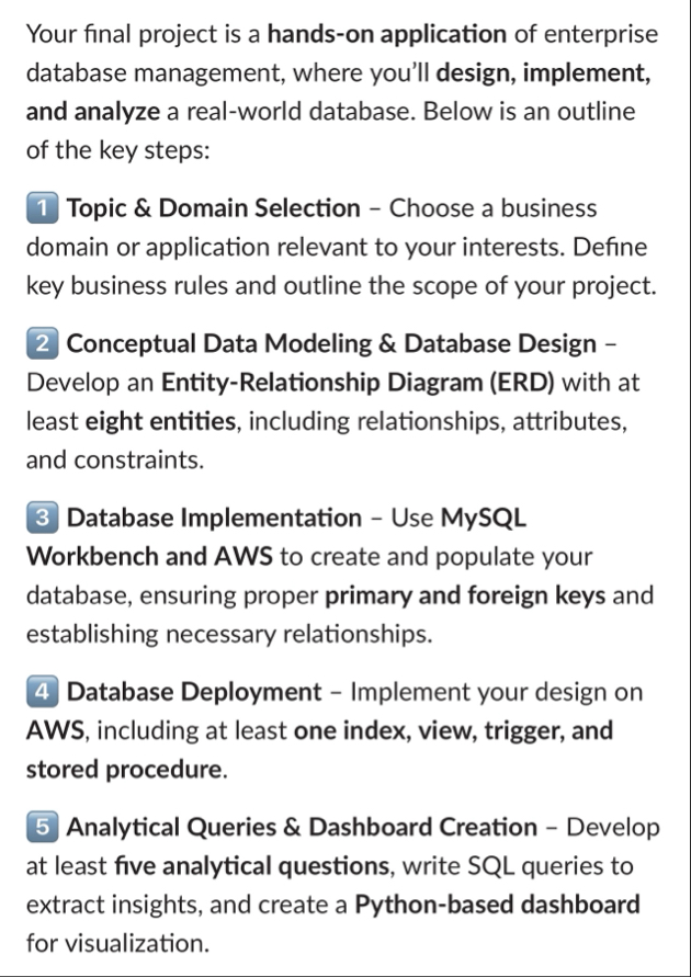 Solved Your final project is a hands-on application of | Chegg.com
