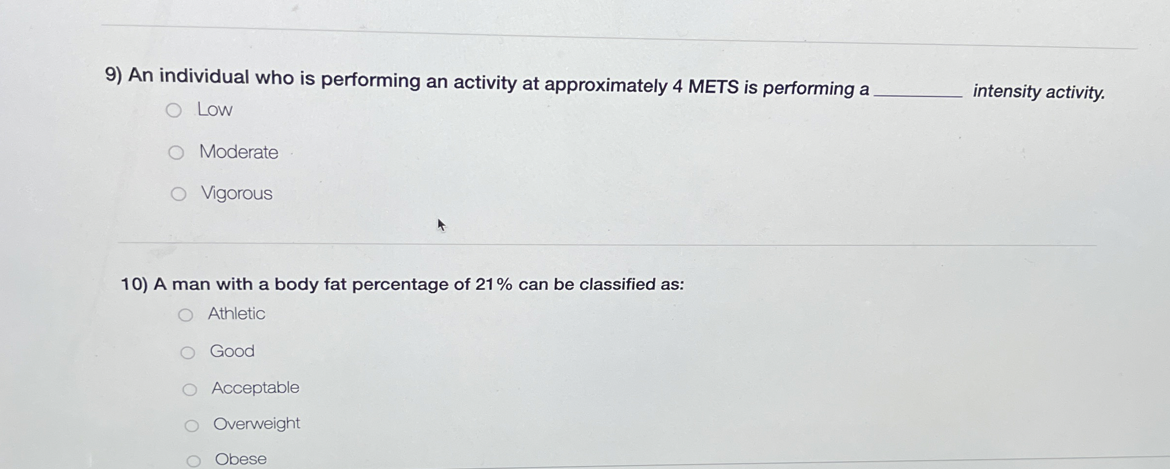 An individual who is performing an activity at | Chegg.com