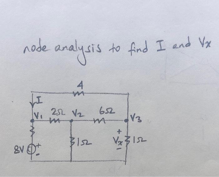 Solved node analysis to find I end Vx | Chegg.com