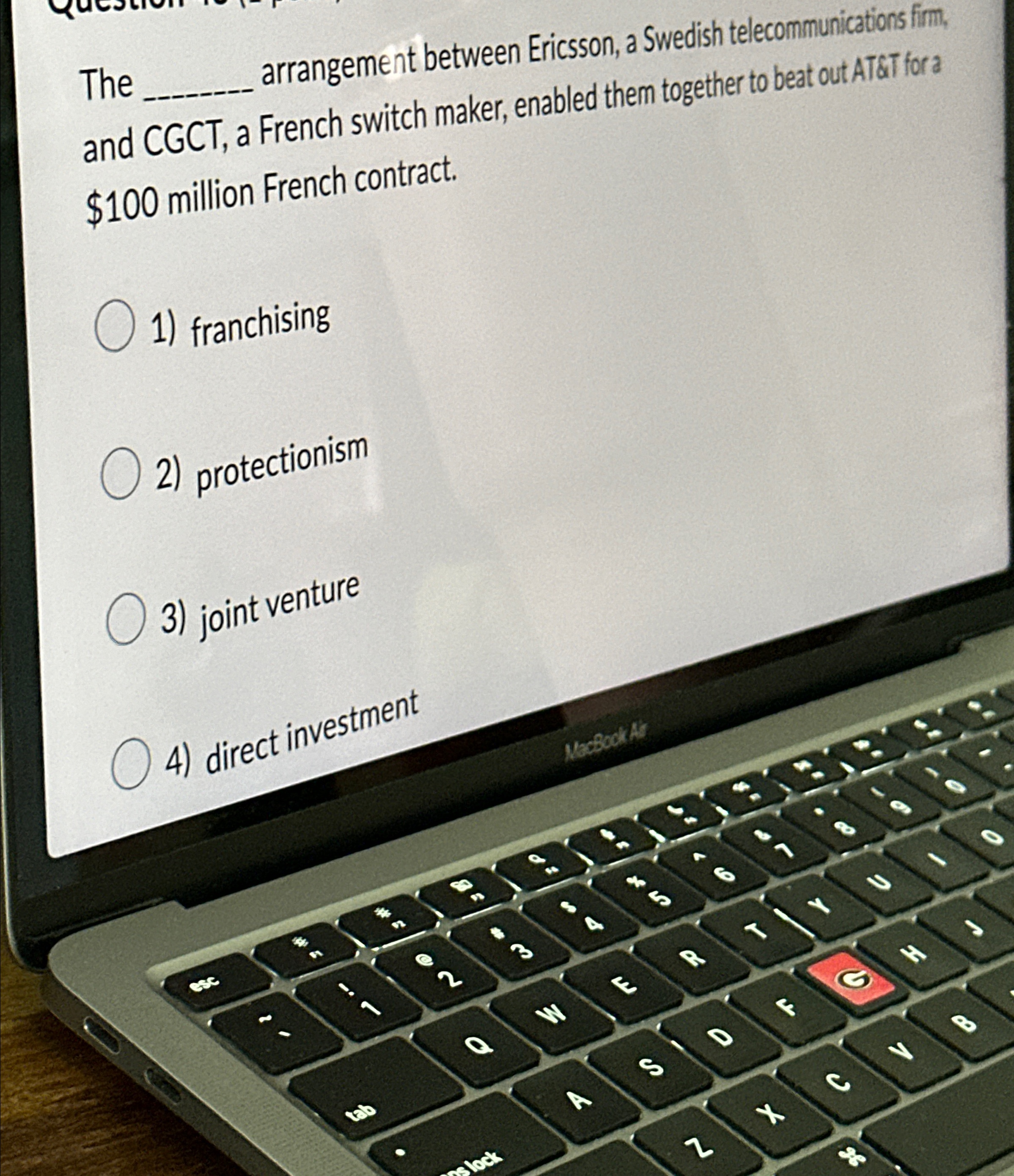 Solved The q, ﻿arrangement between Ericsson, a Swedish | Chegg.com