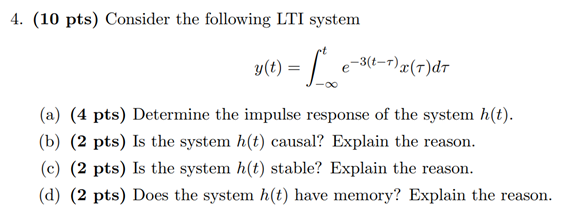 Solved Consider the following LTI | Chegg.com
