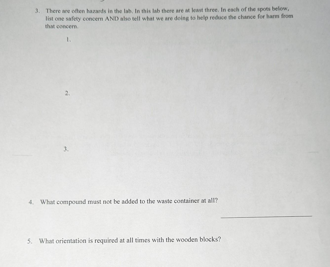 Solved 3. There are often hazards in the lab. In this lab | Chegg.com