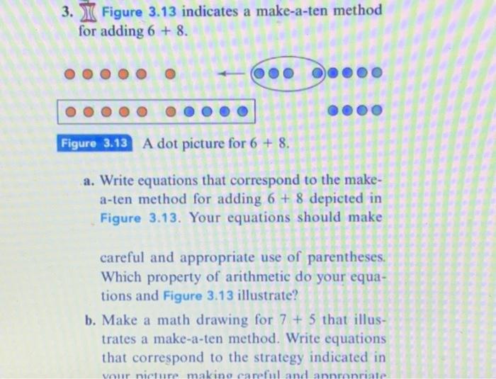 Solved 3. Figure 3.13 indicates a make-a-ten method for | Chegg.com