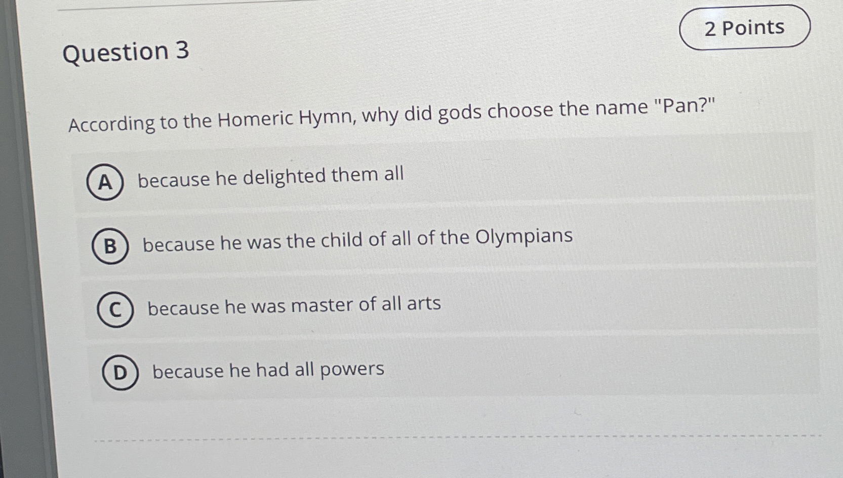 Solved Question 3According to the Homeric Hymn, ﻿why did | Chegg.com