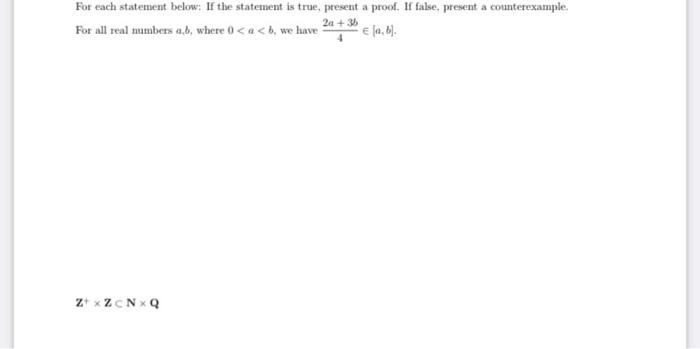 Solved For each statement below: If the statement is true, | Chegg.com