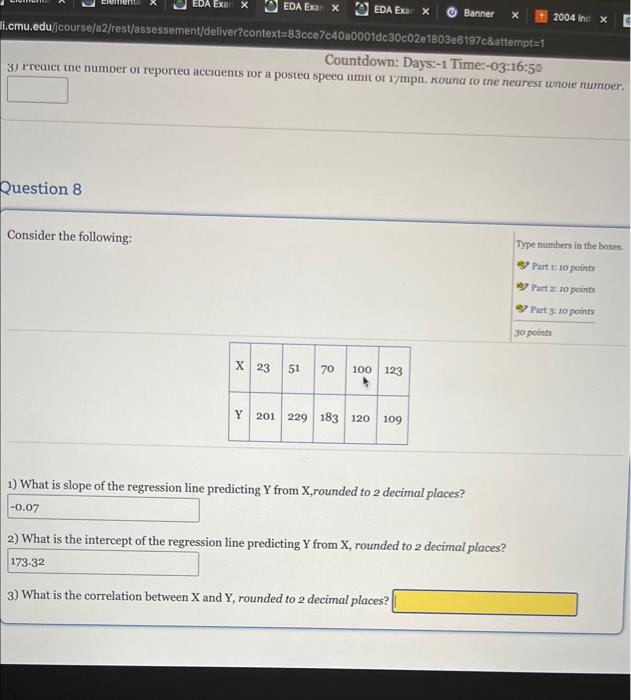 Solved Countdown: Days:-1 Time:-03:16:50 3) rrealet ine | Chegg.com