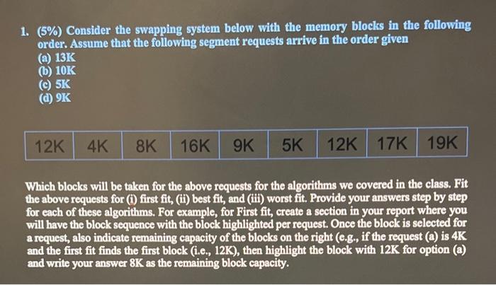 Solved 1. (5\%) Consider the swapping system below with the | Chegg.com