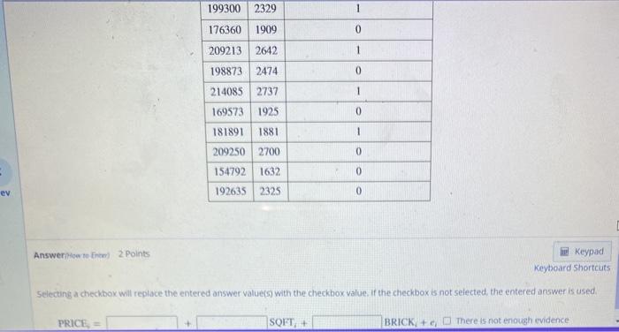Solved Suppose the following data were collected relating | Chegg.com