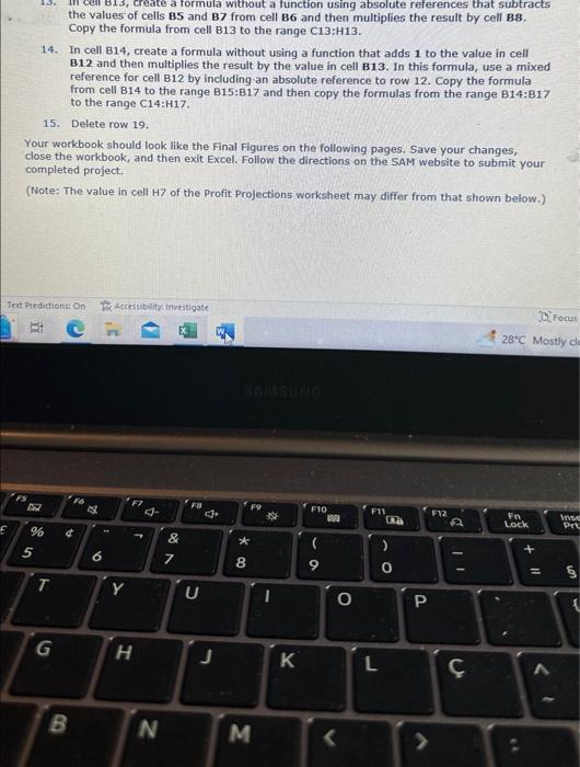 the values of cells BS and B7 from cell B6 and then | Chegg.com