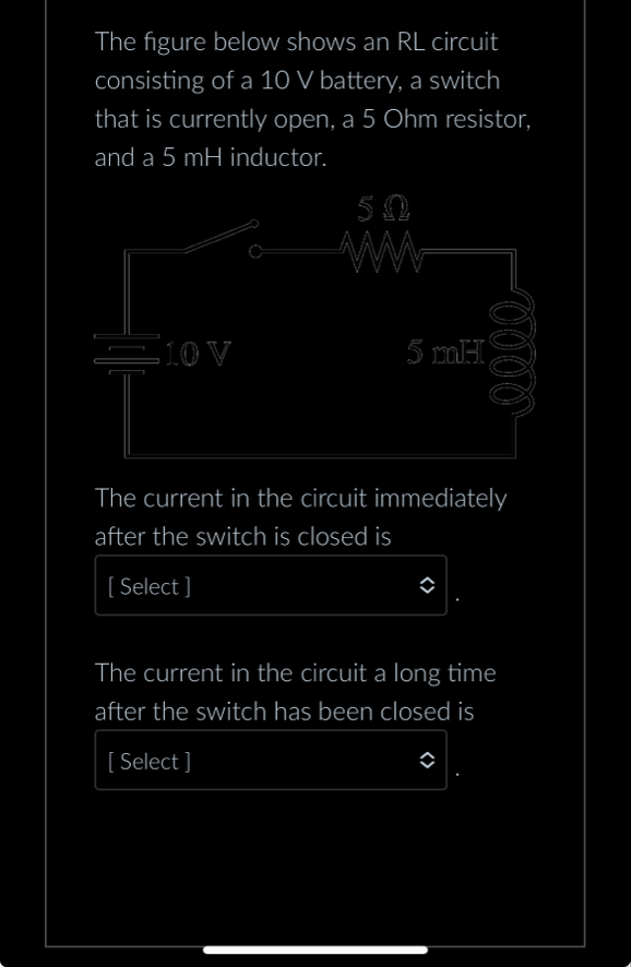 Solved The figure below shows an RL circuit consisting of a | Chegg.com