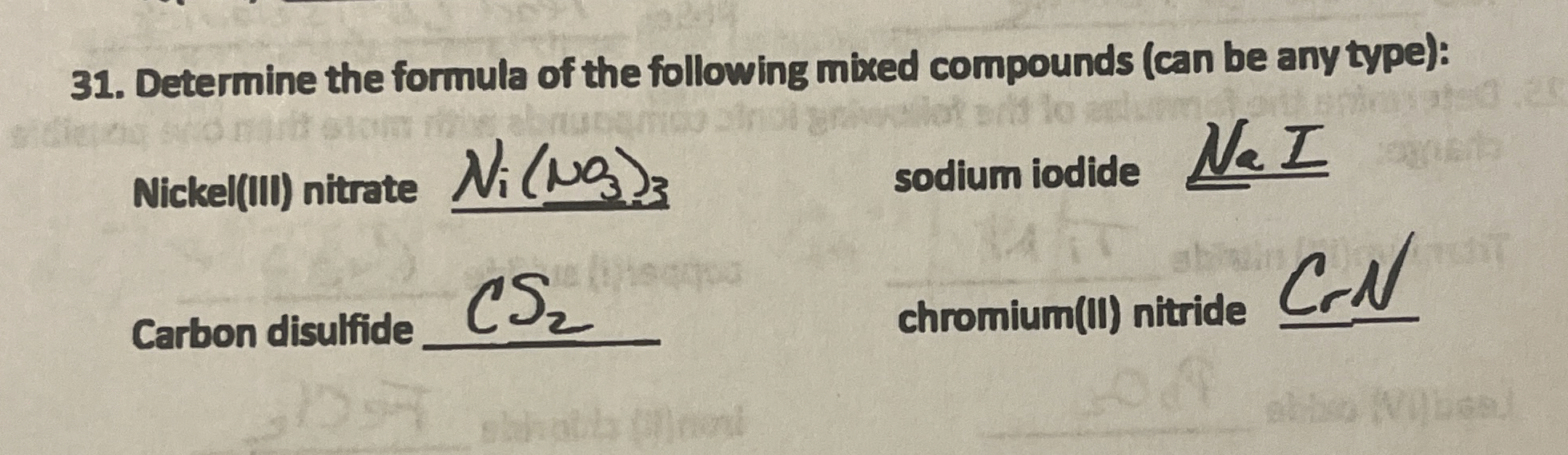 Solved Determine the formula of the following mixed | Chegg.com