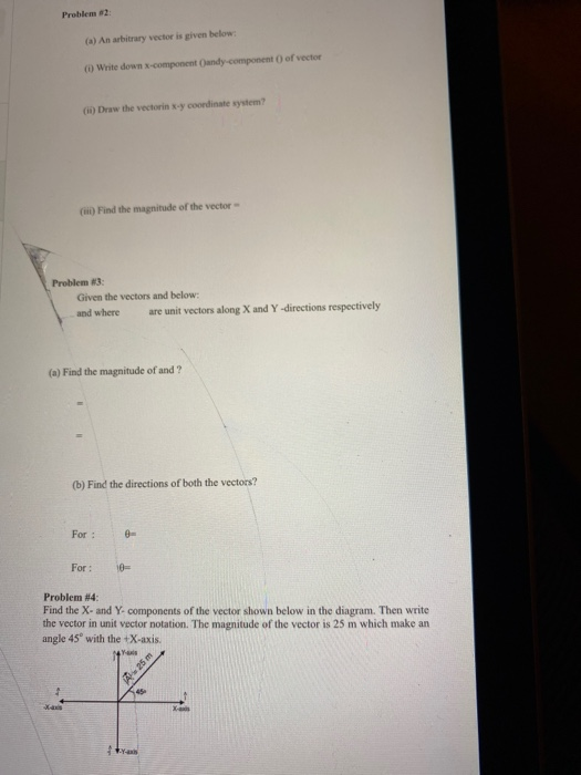 Solved Problem 2 A An Arbitrary Vector Is Given Below Co 0116