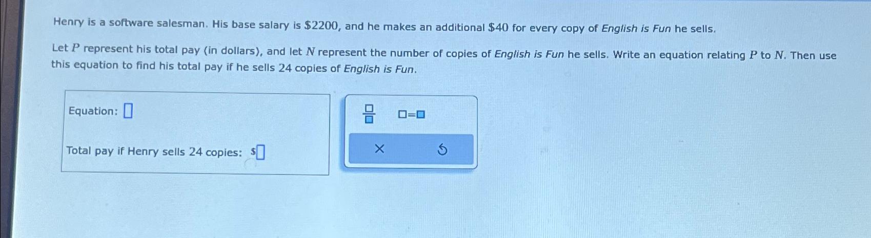 Solved Henry is a software salesman. His base salary is | Chegg.com