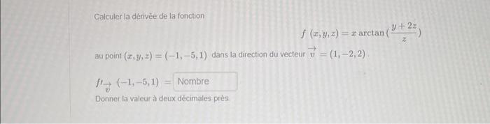 Solved Calculer La Dérivée De La Fonction