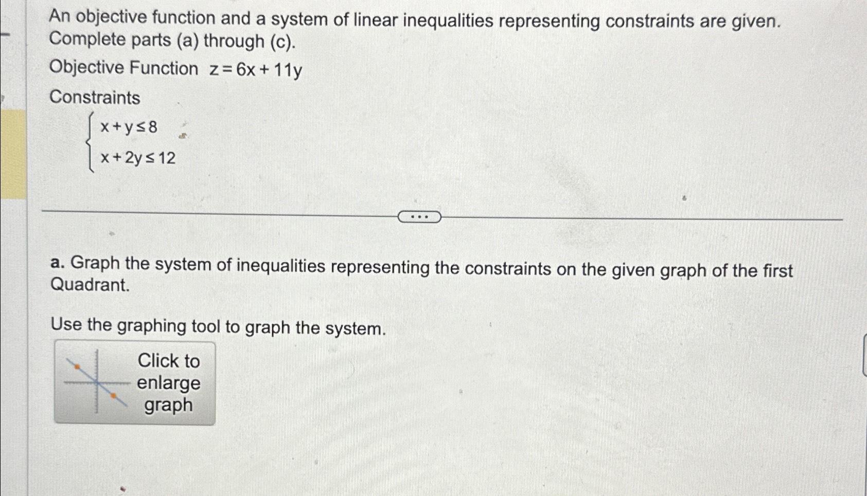 Solved An objective function and a system of linear | Chegg.com