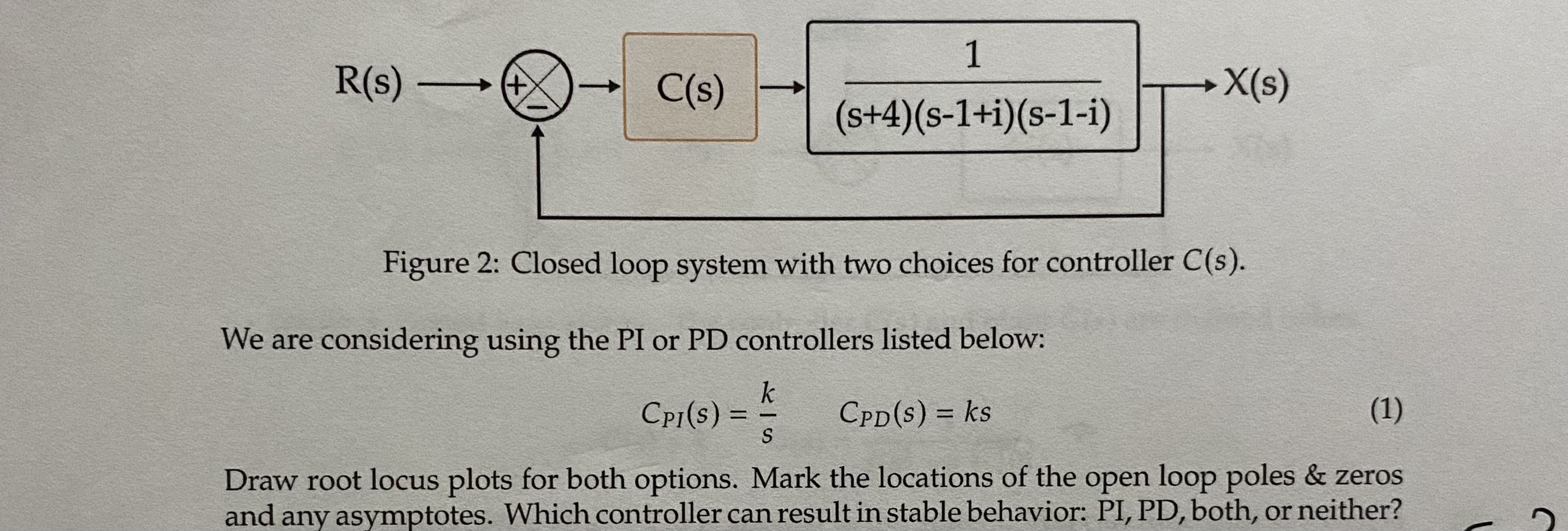 Solved Figure 2: Closed loop system with two choices for | Chegg.com