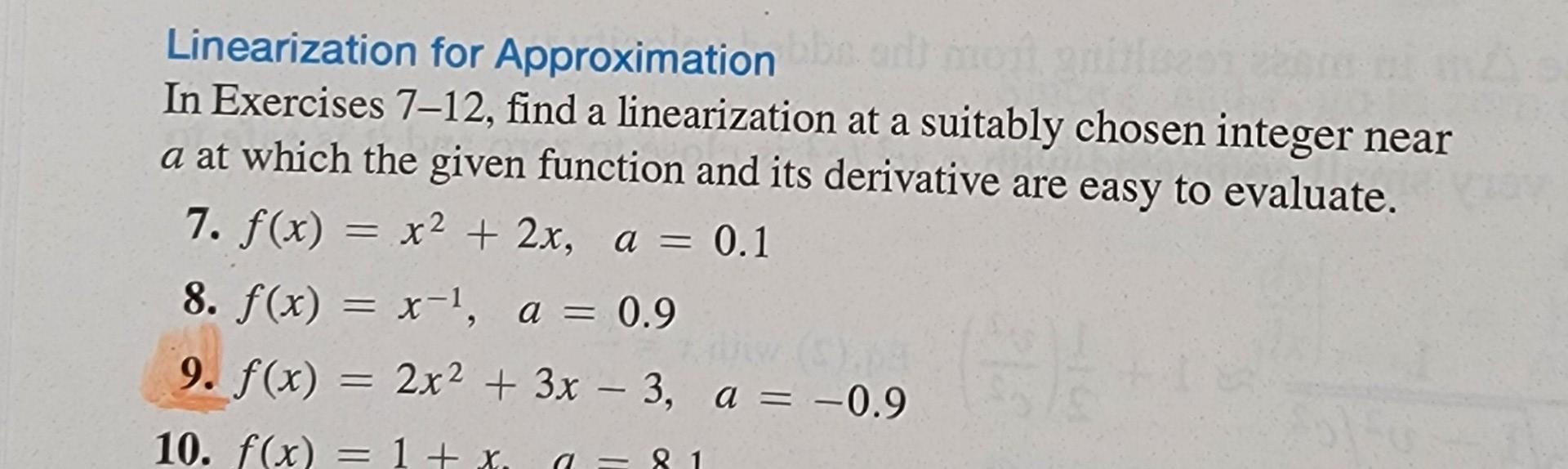 Solved Linearization For Approximation In Exercises 7 12 