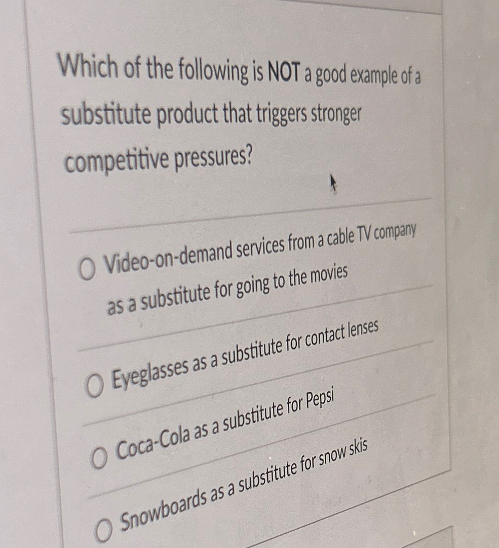 Solved Which of the following is NOT a good example ofa | Chegg.com
