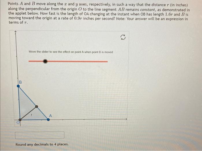 Solved Points A and B move along the x and y axes, | Chegg.com