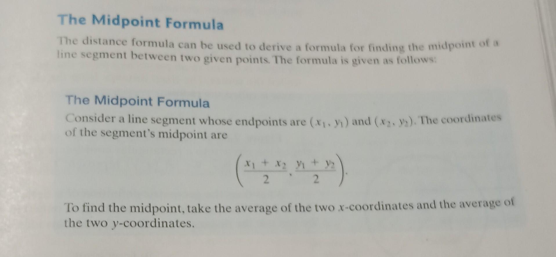 Solved What is the proof of the Midpoint formula? I know | Chegg.com