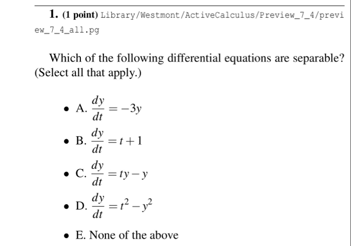 Solved (1 ﻿point) | Chegg.com