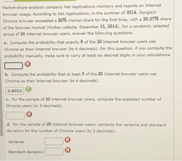 Solved Market-share-analysis company Net Applications | Chegg.com