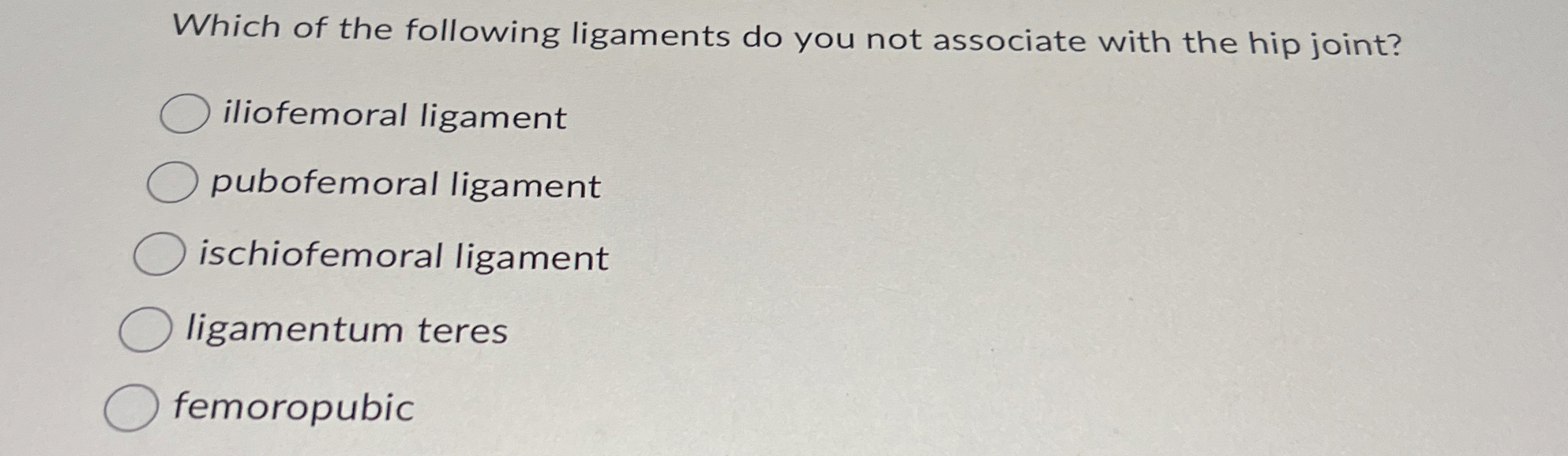 Solved Which of the following ligaments do you not associate | Chegg.com