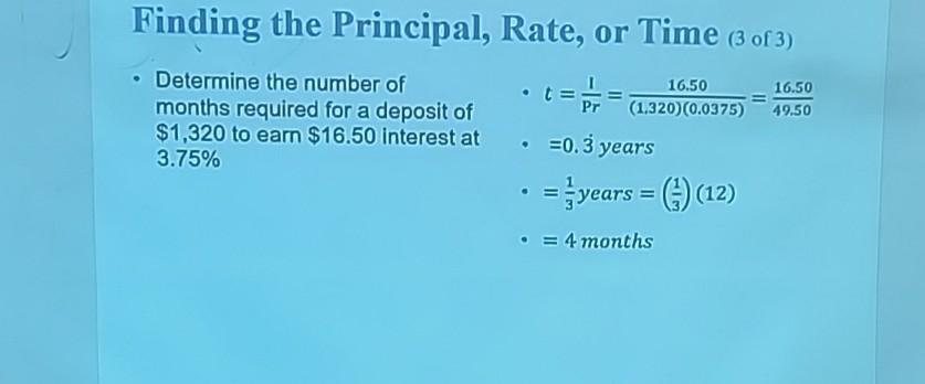 Solved Finding the Principal, Rate, or Time (3 of 3) - | Chegg.com