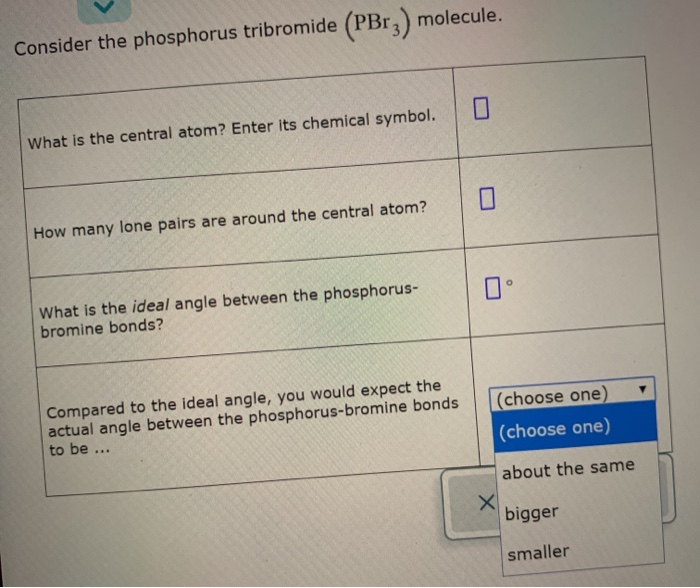 Solved Consider the phosphorus tribromide (PBrz) molecule. | Chegg.com