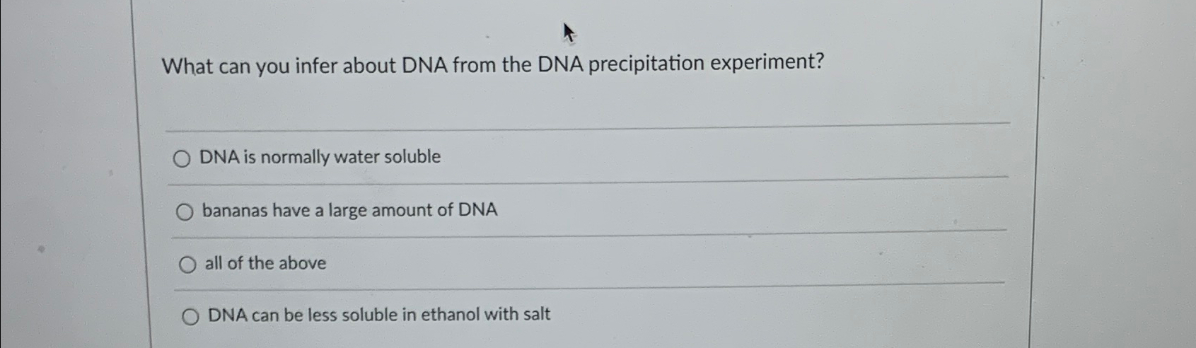 Solved What can you infer about DNA from the DNA | Chegg.com