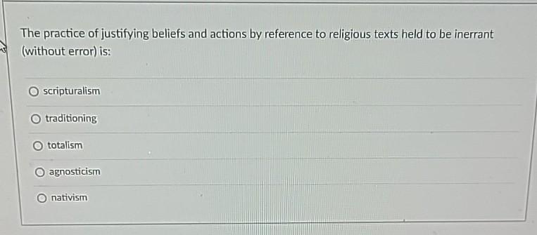 Solved The practice of justifying beliefs and actions by | Chegg.com