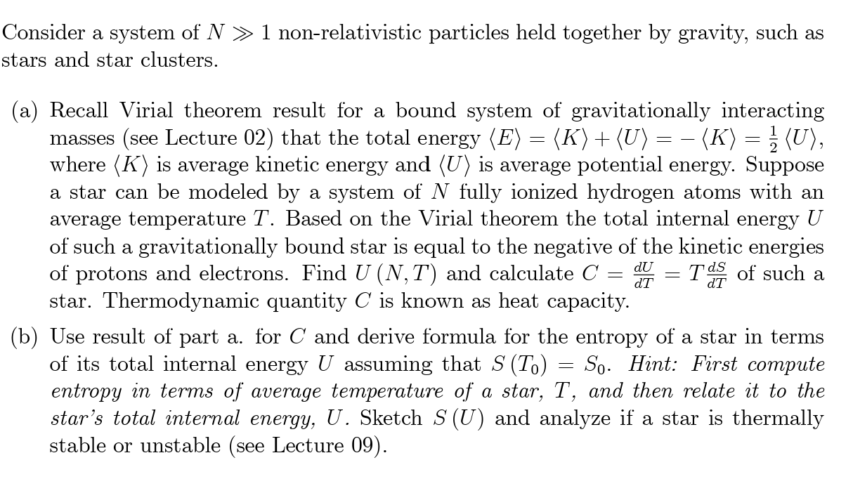 Solved Consider a system of N≫1 ﻿non-relativistic particles | Chegg.com