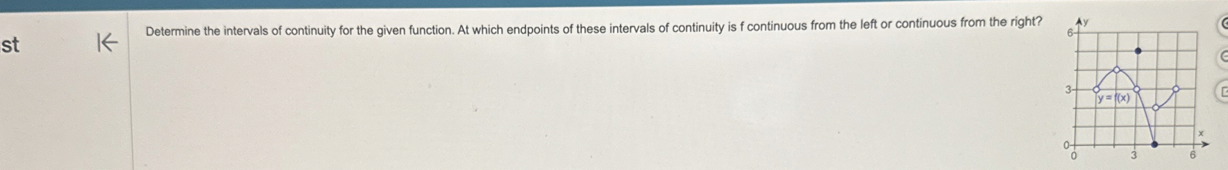 Solved stDetermine the intervals of continuity for the given | Chegg.com