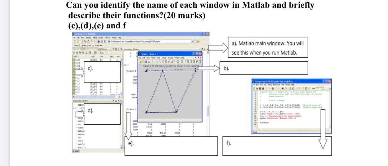 Solved Can you identify the name of each window in Matlab | Chegg.com