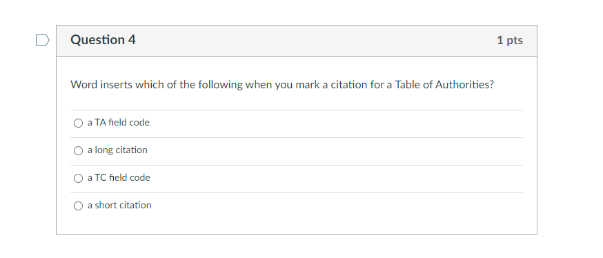Solved Word inserts which of the following when you mark a | Chegg.com Solved Word inserts which of the following when you mark a | Chegg.com